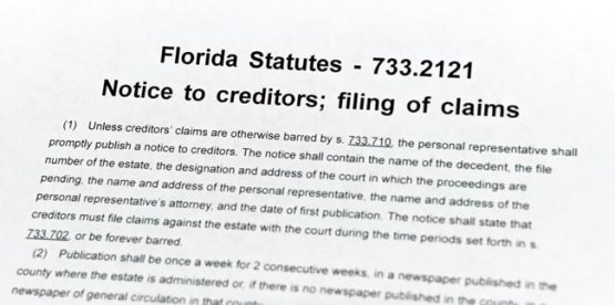 Notice to Creditors | How To Give Notice In Florida